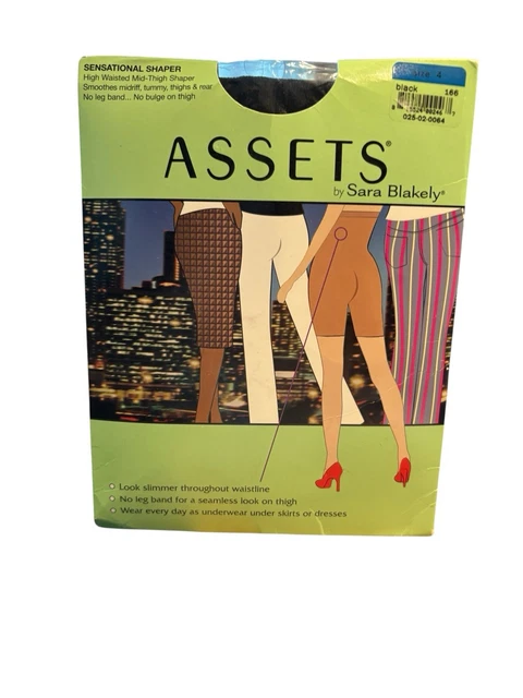 ASSETS SPANX SENSATIONAL Shaper Size 4 Black High Waist Mid Thigh 166 ...