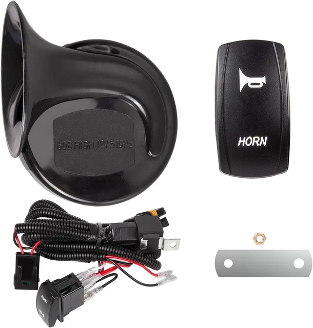 12V UNIVERSAL UTV Horn Kit With Rocker Switch Compatible with Polaris ...