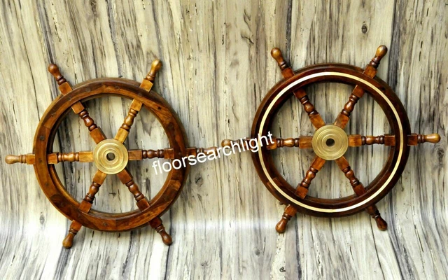 NAUTIQUE MARITIME 24 " en Bois Bateau Roue Pirate Capitaine Volant (Set 2) EUR 142,40 - PicClick FR