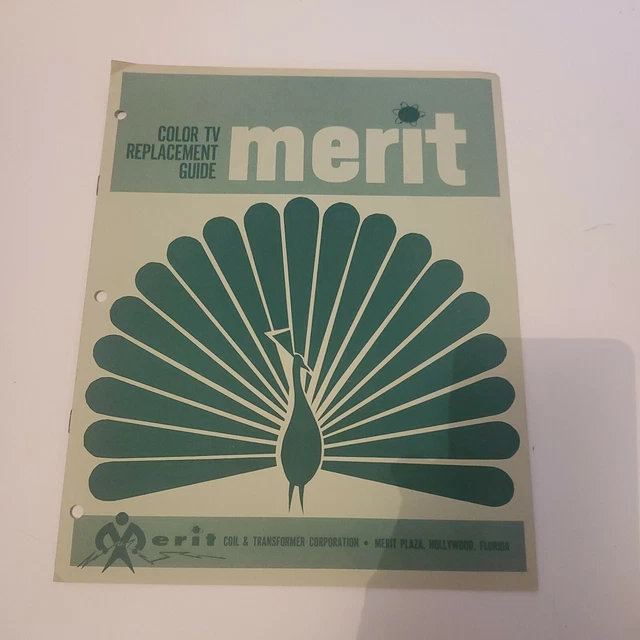 GUIDE DE REMPLACEMENT et catalogue vintage MERIT COLOR TV bobine de ...