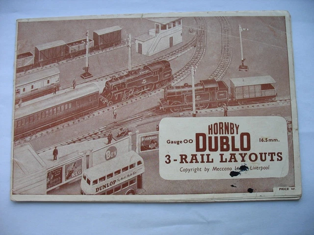 HORNBY DUBLO 3-RAIL TRACK LAYOUTS BOOKLET. 1950's? MODEL TRAINS. OO. VG ...
