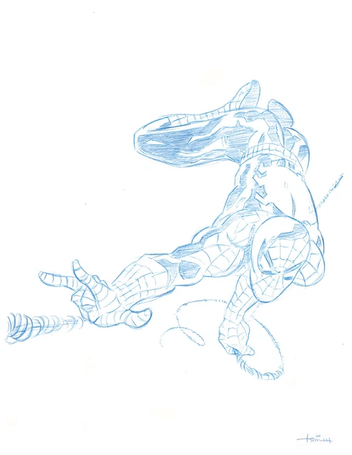SPIDERMAN CONVENTION BLUE Line Sketch by Spider-Man Animator - Art ...