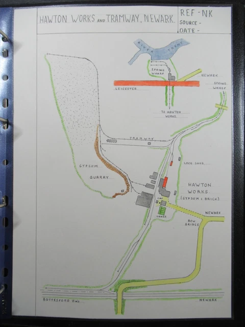 B090 RAILWAY PLAN Map HAWTON WORKS & TRAMWAY Newark - A4 Size £10.00 ...
