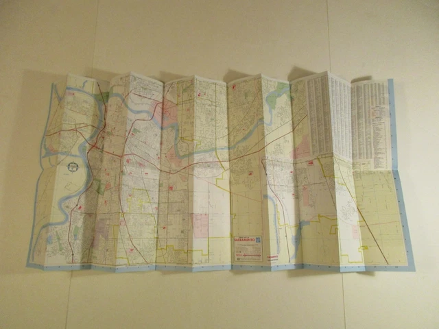 CARTE ROUTIÈRE VINTAGE années 1970 Gousha Chek Chart Sacramento ...