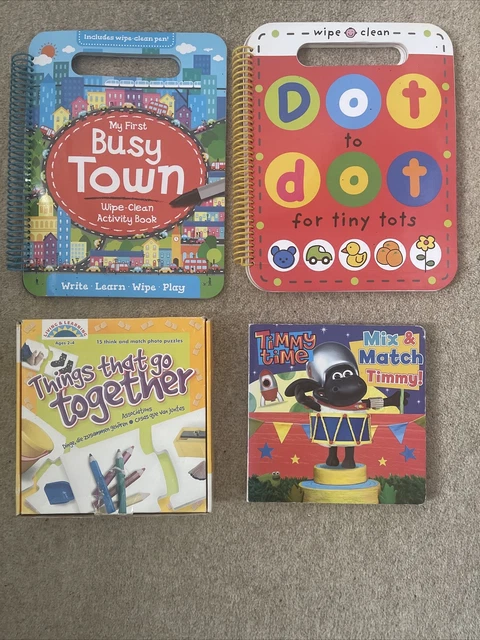 WIPE CLEAN ACTIVITY Dot To Dot Books Matching Pairs Game Timmy Time ...