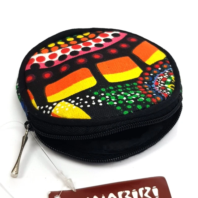 AUSTRALIAN SOUVENIR INDIGENOUS Aboriginal Art Money Coin Round Purse ...