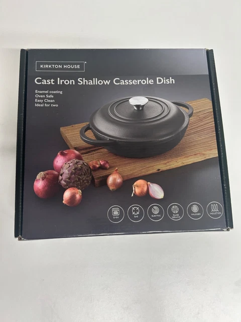 KIRKTON HOUSE NEW cast iron shallow casserole dish BNIB oven safe size ...