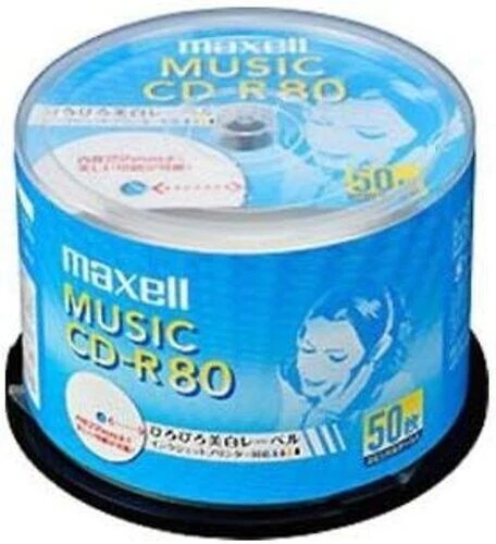 MAXELL BLANK CDR for Audio Music CDR 80min White Label 50pcs from Japan ...
