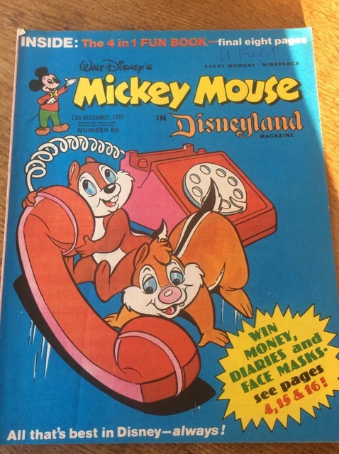 WALT DISNEYS MICKEY Mouse 11 Dec 1976 Disney Comic Disneyana Chip n ...