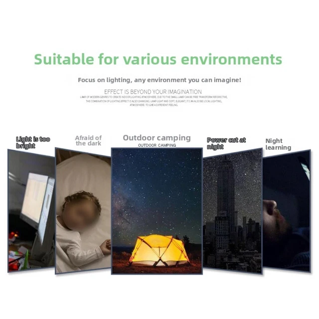 PORTABLE 3 LED USB Reading Light Warm White Glow for Desk or Night Use ...