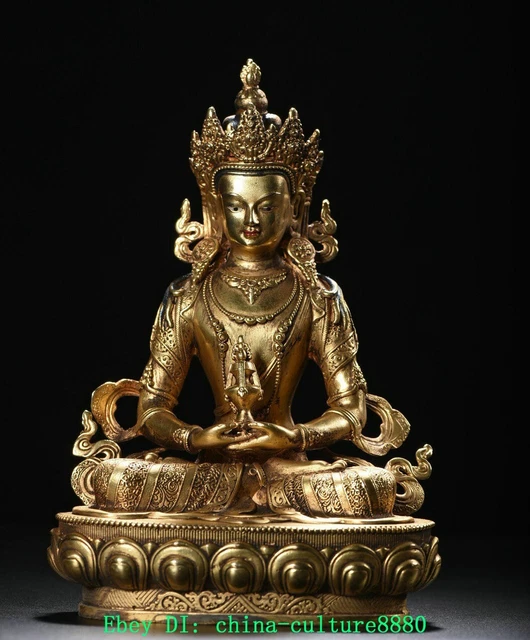 8.2 &BOUDDHISME TIBÉTAIN cuivre or déesse de la vie sans mesure Bouddha EUR 600,00 - PicClick FR