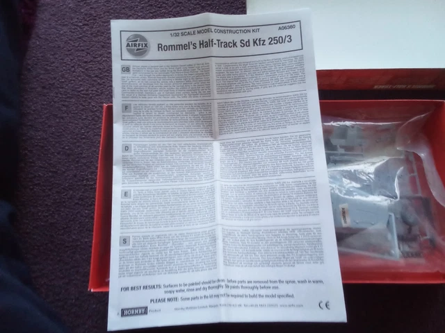 AIRFIX ROMMEL'S HALF Track, sdkfz 250/3, plus 3 x figures , 1/32 scale ...