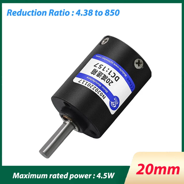 20MM PLANETARY GEAR Box 4.5W 3.5mm Shaft Reduction Ratio 4.38-850 for ...