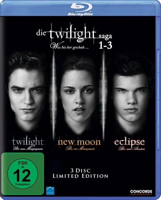 TWILIGHT SAGA BOX Set Blu-Ray 1-3 Limited Edition (dai 12 anni) EUR 5 ...