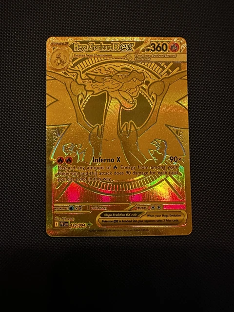 MEGA CHARIZARD X EX 130/094 Gold Phantasmal Flames Mint £413.68 ...