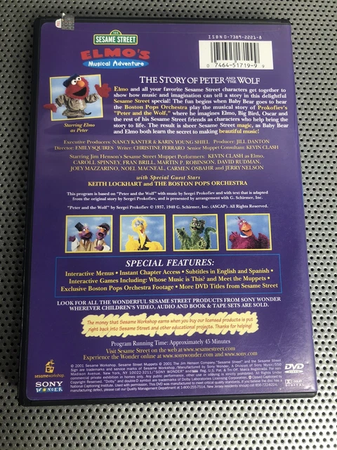 123 SESAME STREET: Elmo’s Musical Adventure (DVD) The Story Of Peter ...