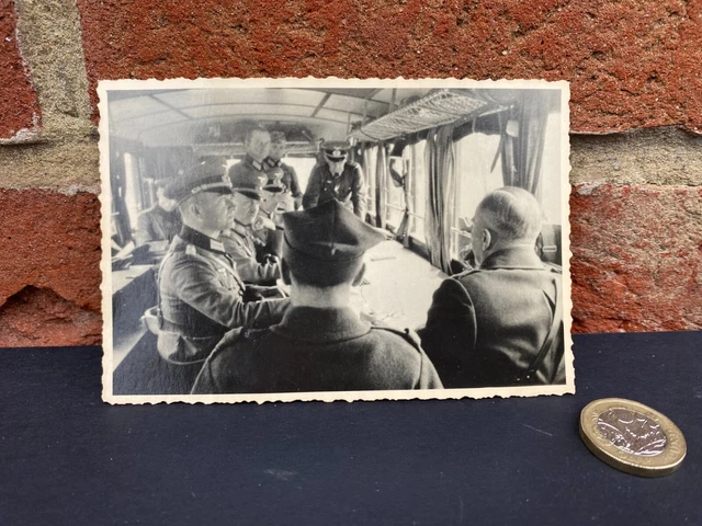 VINTAGE PHOTO CARD WW2 German Officers in Carriage Photo Noraweho 125mm ...