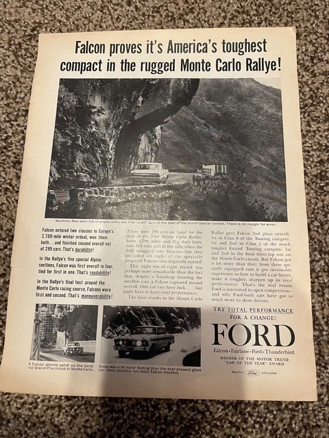 FORD FALCON MONTE Carlo Rally Motor Trend Car historical ad Hot Rod ...
