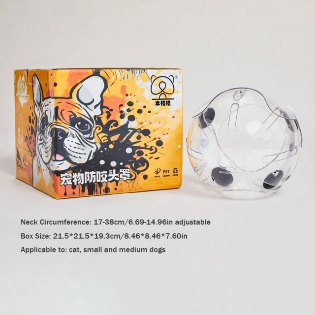 ANTI-BITE DOG STOP Barking Muzzle Transparent Puppy Head Cover Cat $110 ...