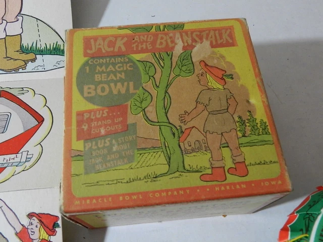 VINTAGE 1950'S JACK And The Beanstalk Magic Bean Bowl-Complete- Fairy ...