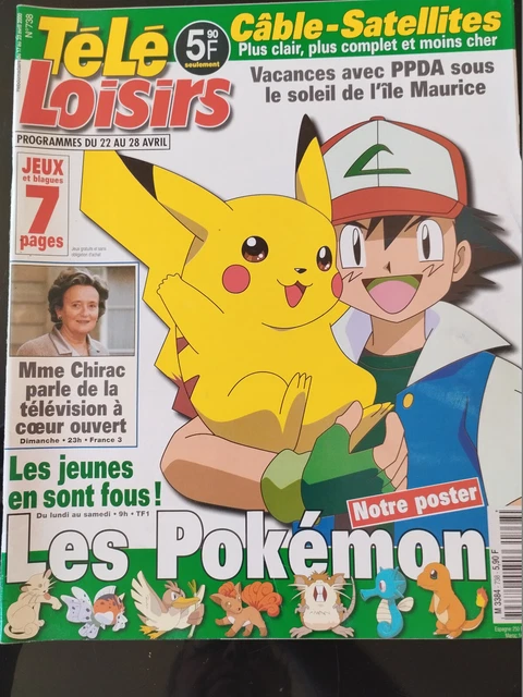 TÉLÉ LOISIRS 17/04/2000; Pokémon + Poster 1 p/ Luchini/ Stomy Bugsy ...