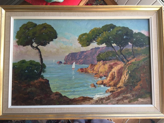 TABLEAU HUILE SUR panneau Jean Rougier Ecole provençale EUR 81,00 ...
