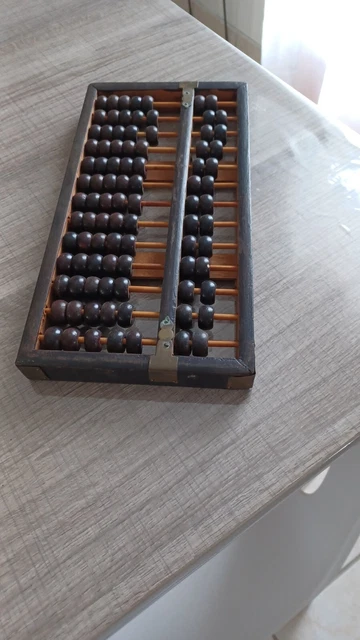 ANCIEN BOULIER LOTUS Chinois Bois Huali Chinese Lotus Wooden Abacus 13 ...