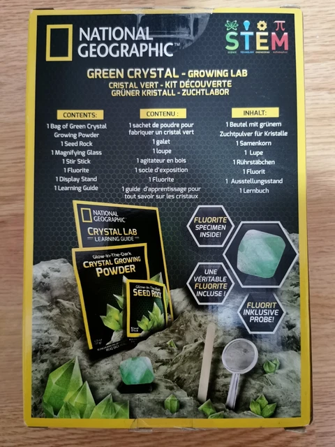NATIONAL GEOGRAPHIC GREEN Crystal Growing Lab STEM Educational Activity ...