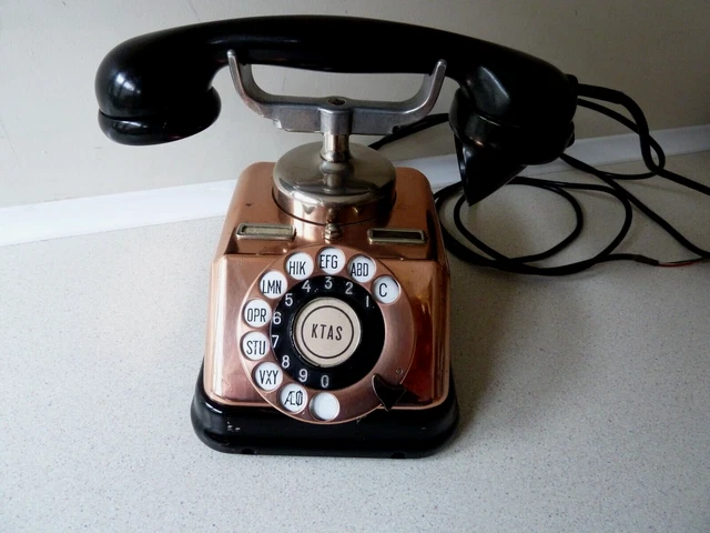 VINTAGE COPPER TELEPHONE By KTAS (Kjobenhavns Telefon). Very Good ...