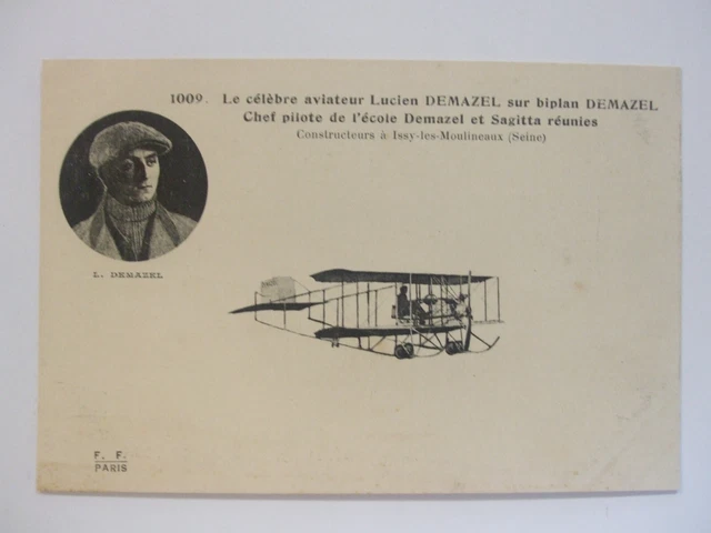 CPA AVIATEUR LUCIEN Demazel sur biplan Demazel EUR 3,00 - PicClick FR
