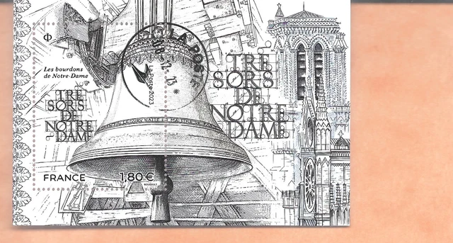 BLOC FRANCE 2023 Trésors de Notre Dame Les bourdons cachet rond 2023 + gomme EUR 1,14 - PicClick FR