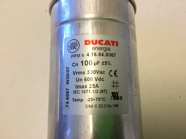 DUCATI ENERGIA PPM h 4.16.84.0067 | 100uF | 600 VDC | Electrolytic ...