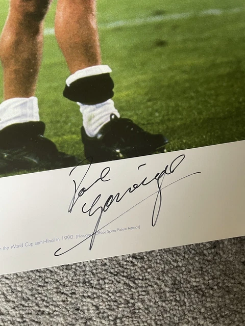 PAUL GASCOIGNE GAZZA World Cup Italia 90 Hand Signed Autograph Print ...