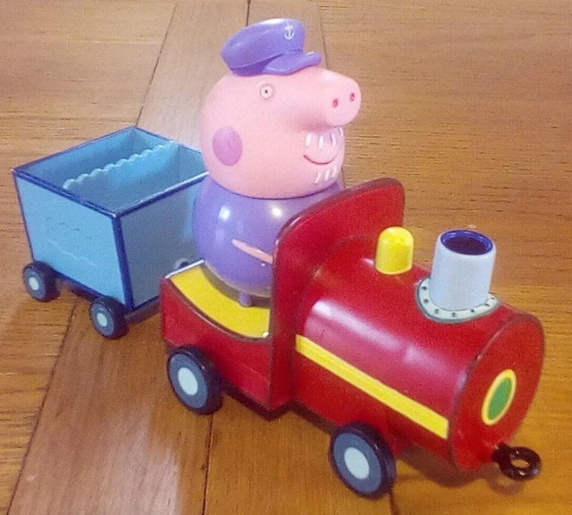 PEPPA PIG GRANDPA Pig Train Toy Action Figure Model Carriage Play Set ...