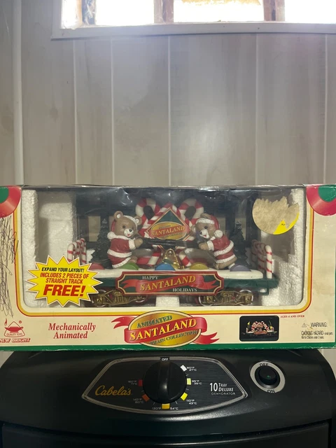 RARE VINTAGE ANIMATED Santa land Log Sawing Bear Car Train Collection £ ...