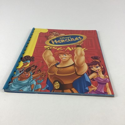 WALT DISNEY RECORDS Hercules Sing Along Song Lyrics Spiral Book Vintage ...