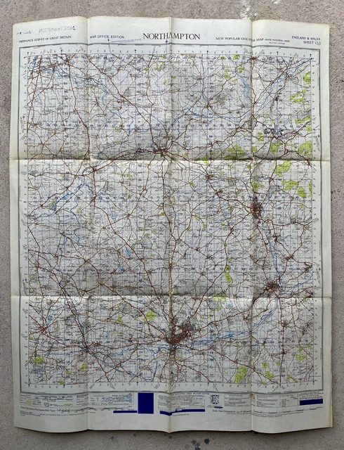 1940S ORIGINAL RAF Survey Map - Northampton. 36” x 28”. £14.99 ...