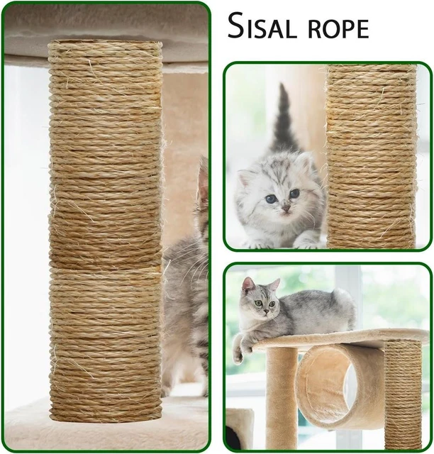 NATURAL SISAL ROPE 4mm 164-Feet for Cat Scratcher Repair and Replace ...
