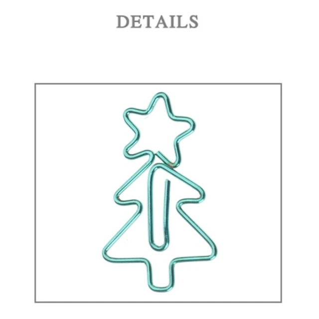 MINI SMOOTH STEEL Wire Christmas Shaped Paperclips Clips Christmas Tree ...