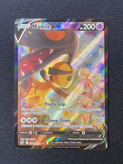 POKEMON CARD MAWILE V TG17/TG30 Ultra Rare Sword & Shield Silver ...