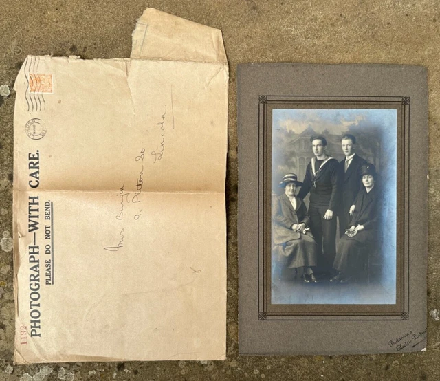 WW1 ROYAL NAVY Sailor Uniform Photograph 1918 With Original Envelope ...