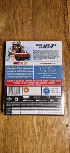JAWS 50TH ANNIVERSARY 4K UHD & Blu-Ray Steelbook New Sealed £49.99 - PicClick UK