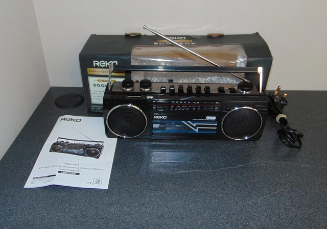 BOXED REKA BOOMBOX With Radio, Cassette, Bluetooth,&SD/MMC/USB Ports ...