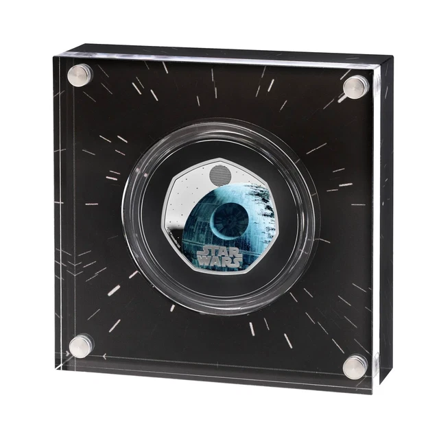 2024 SILVER PROOF Star Wars Death Star Coloured 50p Coin Fifty Pence ...