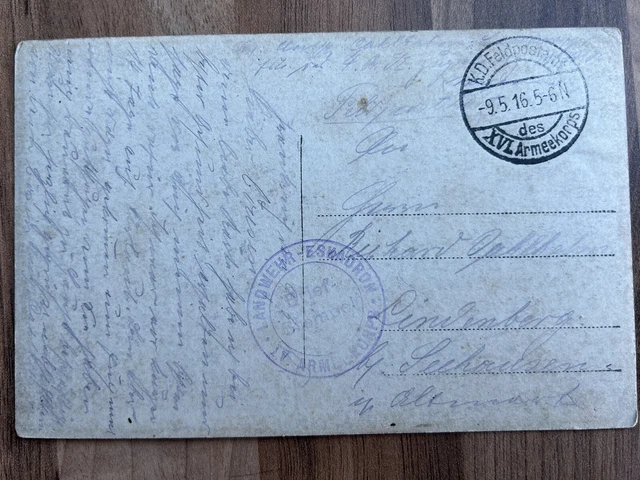 WW1 GERMAN INFANTRY Officers Photo Postcard. Military Stamp 1916. £3.50 ...