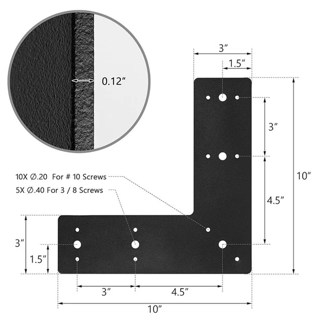 HEAVY DUTY L Shape Steel Plate (2 pc) for Metal and Woodworking ...