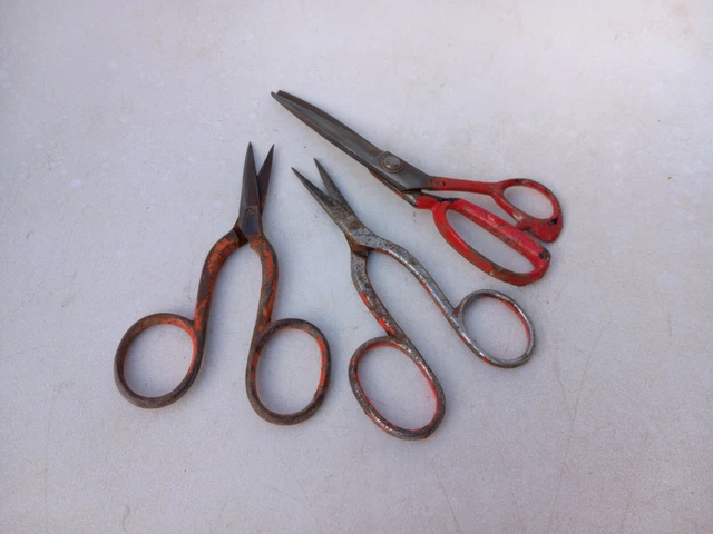 LOT DE 3 Ciseaux D Atelier Ancien Garage Vieux Outils Old Tools EUR 9 ...