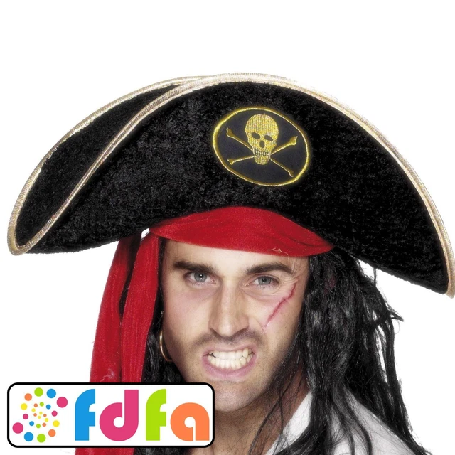 Smiffys Pirate Hat With Skull And Crossbones Adults Mens Fancy Dress £8