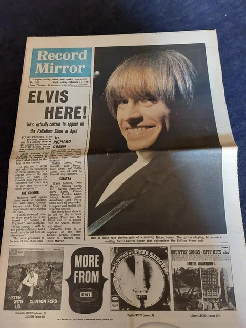 VINTAGE RECORD MIRROR Magazine 13 FEBRUARY 1965 Stones DC5 Kinks ...