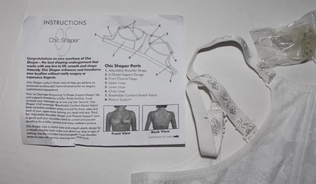 WHITE CHIC SHAPER Bust Enhancer Shaping Undergarment Works with any Bra ...